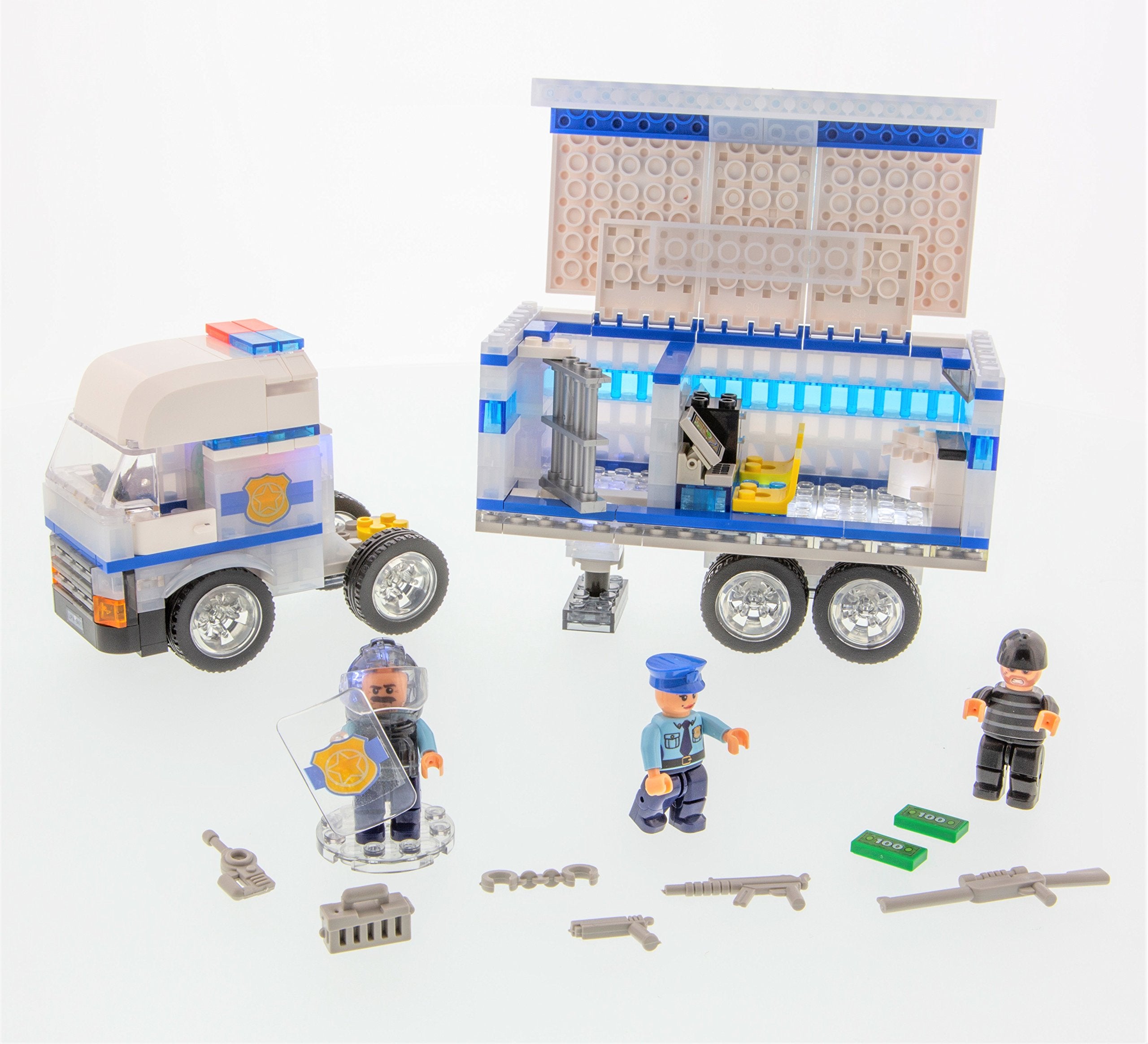 Laser Pegs Mobile Police Unit Light Up Building Kit (300Piece) – Kitty ...