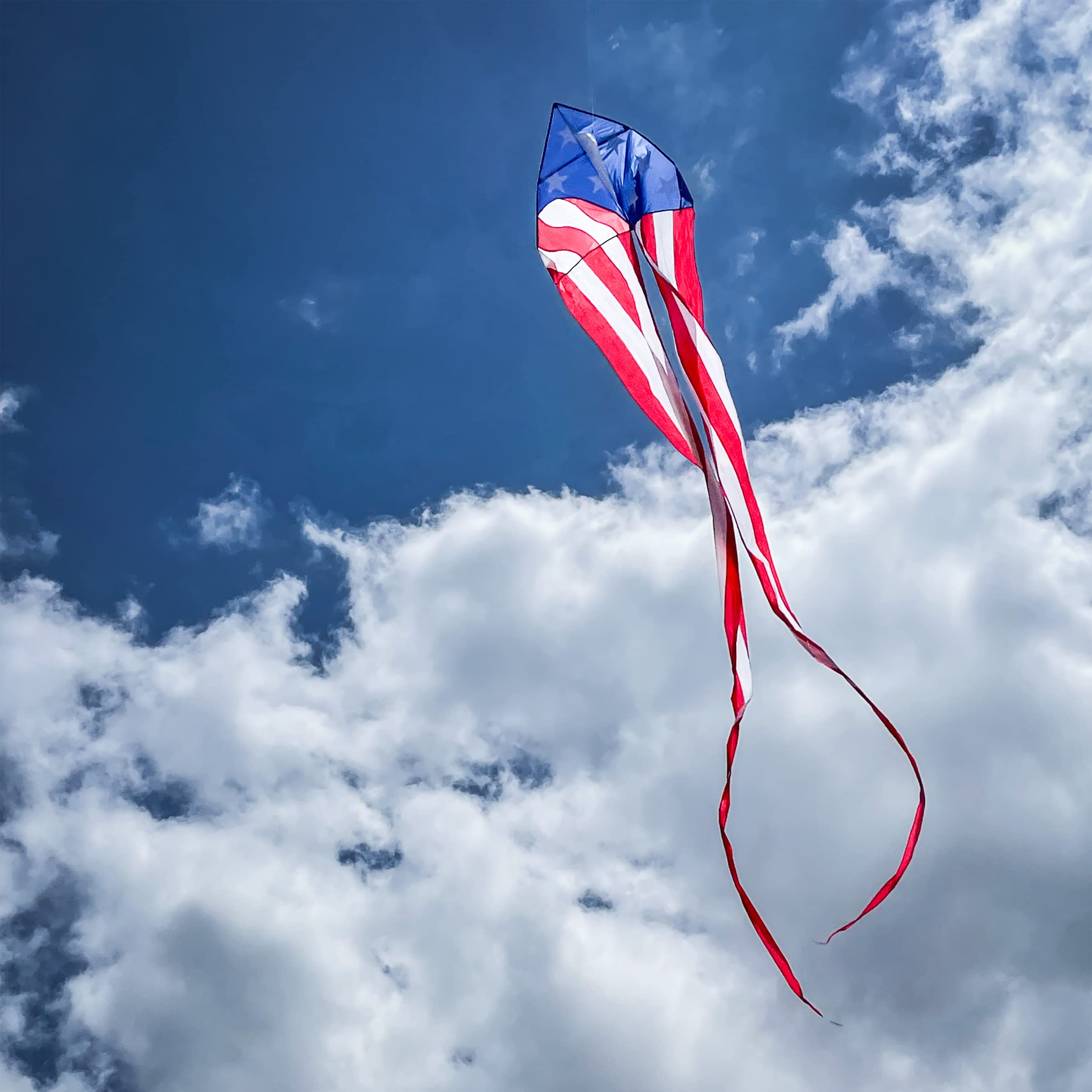 56" Patriotic Delta With Long Flowing Tails – Kitty Hawk Kites