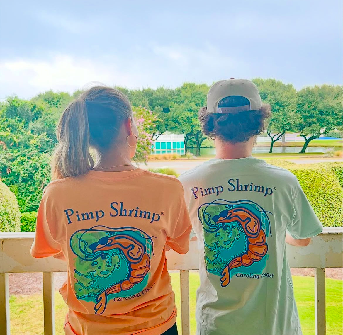KHSC x Pimp Shrimp - Carolina Coast Pocket T-Shirt - Morning Mist ...