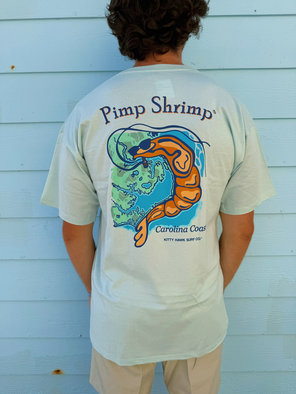 KHSC x Pimp Shrimp - Carolina Coast Pocket T-Shirt - Morning Mist ...