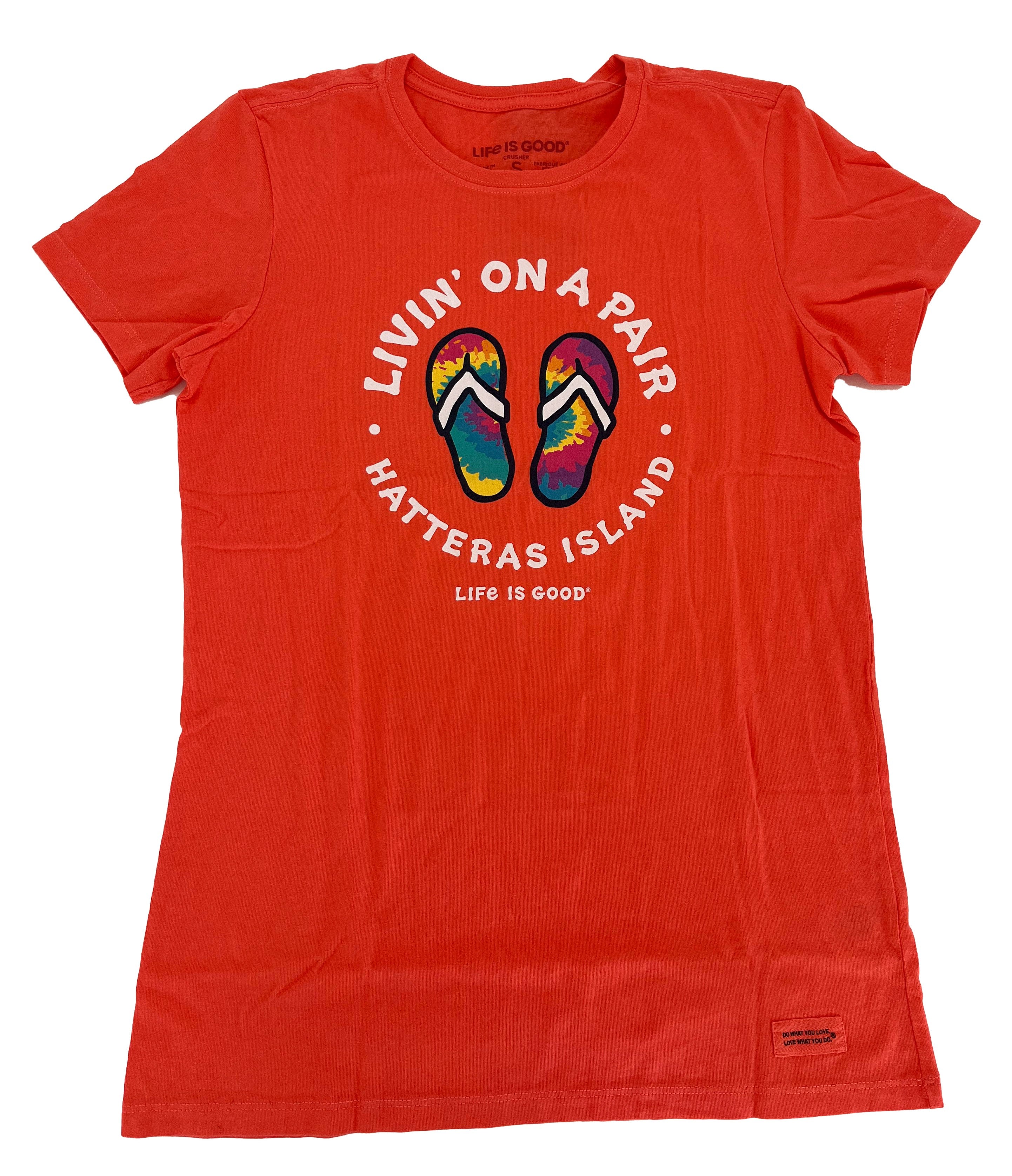 Life is Good - Outer Banks Hatteras Island Tie Dye Flip Flop T-Shirt ...