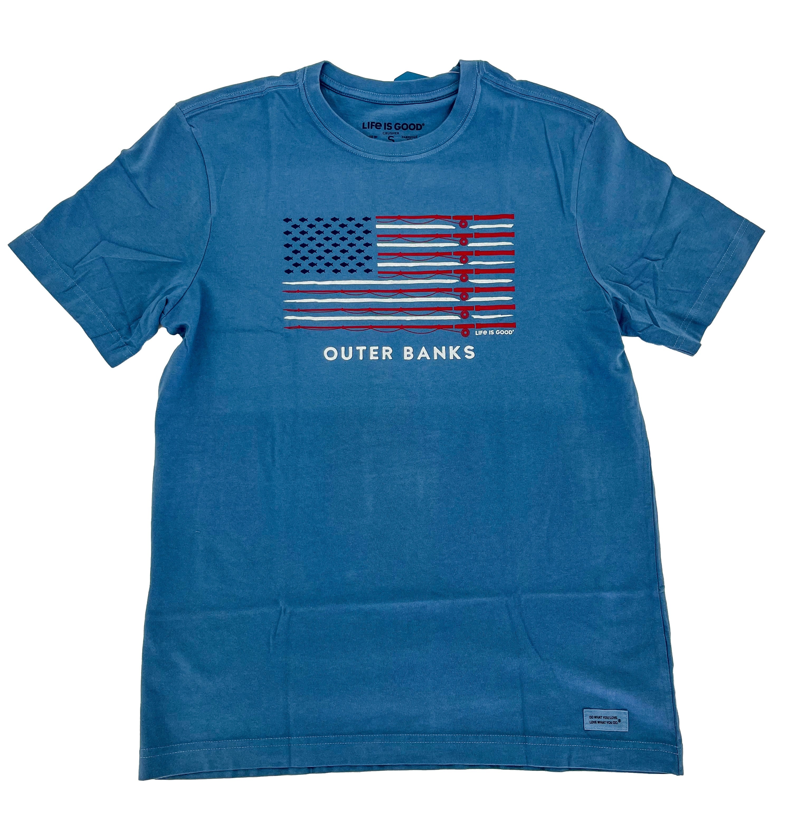 Life is Good - Outer Banks Fish Flag T-Shirt – Kitty Hawk Kites